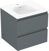 Mexen Orio, koupelnová skříňka 50 cm s umyvadlem Vela, 2 zásuvky, grafitová matná/bílá matná, 91A10-05047-2-BFF66-W23M01