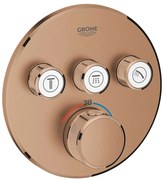 Grohe Grohtherm SmartControl - Termostatická sprchová podomítková baterie, 3 ventily, kartáčovaný Warm Sunset 29121DL0
