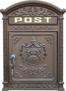 Poštovní schránka Edgar, hnědá (31,5 x 9,5 x 44,5 cm)