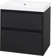 Mereo Mereo, Opto, koupelnová skříňka s umyvadlem z litého mramoru 61 cm, bílá, dub, bílá/dub, černá, CN940M
