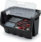 Prosperplast Dílenský úložný box HEAVY DUTY, S VÍKEM, černý 40x29x28 M