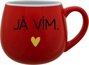JÁ VÍM. - červený keramický hrníček 300 ml
