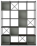 Zeleno-černá knihovna 140x179 cm Anya – Marckeric