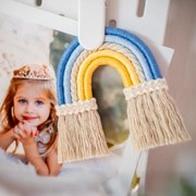 Malá modro-žlutá macramé duha
