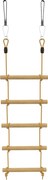 Provazový žebřík pro děti 5stupňový žebřík na lezení se 2 karabinami 2 popruhy na strom pro děti od 3 do 8 let 40 x 3,5 x 180 cm přírodní dřevo