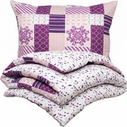 4Home Krepové povlečení Patchwork violet, 140 x 200 cm, 70 x 90 cm