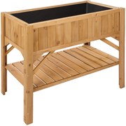 TecTake GmbH 403232 vyvýšený záhon s poličkou 119x53x90cm - hnědá