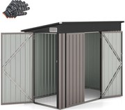 Costway Kovový zahradní přístřešek s předními a bočními – 235 × 117 × 185 cm