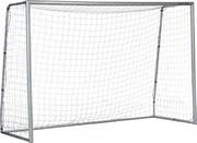 SPORTNOW Fotbalová brána s PE síťovinou, fotbalová brána pro děti a dospělé, 300 x 120 x 200 cm, Ocel, PE, pro zahradu, fotbalový trénink, šedá | Aoso