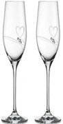 Element sklenice na šampaňské Amore s kamínky Swarovski 210 ml 2KS