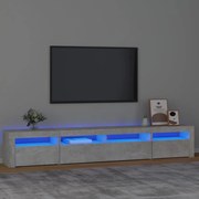 TV skříňka s LED osvětlením betonově šedá 240x35x40 cm