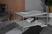 Designový konferenční stolek Gabouray 90 cm bílý / stříbrný