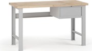 Dílenský pracovní stůl G7, buková spárovka, 1500 x 685 x 840 mm, 1x kontejner, 1 zásuvka, šedá