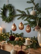 Sinsay - Vánoční baňky ve tvaru ježků 3 pack - hnědá