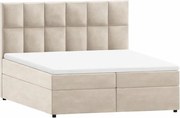 Béžová boxspring postel s úložným prostorem 180x200 cm Flip – Ropez