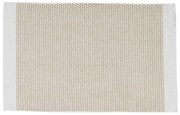 Bílo-béžová textilní koupelnová předložka 50x80 cm Grid – Mette Ditmer Denmark