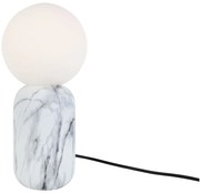 Bílá stolní lampa v mramorovém dekoru Leitmotiv Gala, výška 32 cm