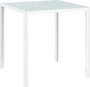 HOMCOM Jídelní stůl 75 x 75 cm, Čtvercový stůl do kuchyně pro 4 osoby, Jídelní stůl z tvrzeného skla s kovovými nohami, Moderní stůl do kuchyně, jídel