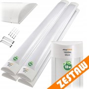 Sada 4 LED lamp do garáže a dílny 18W 60cm 4500K denní světlo 230V