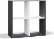 Regál MALAX 2X2 antracit/bílá