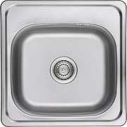 Kuchinox Standard, 1-komorový nerezový dřez 475x475x180 mm, hladký dekor, ocelová, LAV-SKS_010T