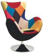 Designové křeslo BUTTERFLY — kov, látka, patchwork