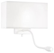 Ideal Lux - LED Flexibilní nástěnná lampa HOTEL 1xE27/60W/230V + LED/1,5W bílá