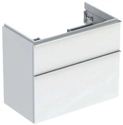 Geberit iCon - Umyvadlová skříňka 74x62x42 cm, 2 zásuvky, lesklá bílá 502.308.01.2