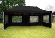 PROFI Zahradní párty stan, nůžkový, černý, 3 x 6 m