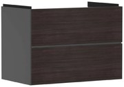Hansgrohe Xevolos E - Umyvadlová skříňka 78x58x48 cm, 2 zásuvky, matná šedá/tmavý dub 54180730