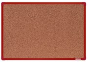 Korková nástěnka boardOK v hliníkovém rámu, 600 x 900 mm, červený rám