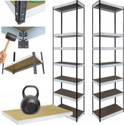 Regál kovový skladový stojan Helios 270x40x40 cm 7Px175kg Pevný