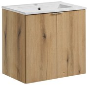 Závěsná skříňka Nova Oak Dance II se zápustným umyvadlem 60 cm dub coast evoke