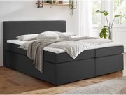 Postel boxspring Aston 180x200 cm, antracitově šedá látka