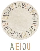 Krémový bavlněný dětský hrací koberec ø120 cm ABC Color and Letters – Lorena Canals