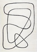 Dywany Łuszczów, Kusový koberec Mode 8377 abstract cream/black, 80x150, bílá, chodba / předsíň