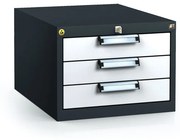 Antistatický závěsný ESD box pro pracovní stoly 351 x 480 x 600 mm, 3 zásuvky