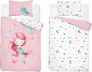 Detexpol Dětské bavlněné povlečení 100x135 mořská panna pudrově růžová – 5512 B - Mayamoo