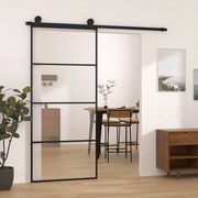 Posuvné dveře s kováním 90x205 cm ESG sklo a hliník 3152148