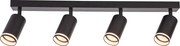 Bodové svítidlo Pipe Ring, 4x černé kovové stínítko, b
