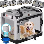 Skládací cestovní box pro psy L, šedý 105974