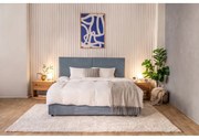 Modrá čalouněná dvoulůžková postel s úložným prostorem s roštem 160x200 cm Myra Bold – Bonami Selection