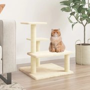 Škrabadlo pro kočky se sisalovými sloupky krémové 61 cm 172085