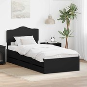 Rám postele se zásuvkou Černá 100 x 200 cm Inženýrské dřevo 3413034