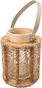 Lucerna s flitry NATUR GLAM 26 cm, přírodní