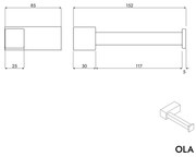 Držák na toaletní papír OLA - možnost volby barvy