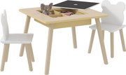 AIYAPLAY dětský stůl se 2 židlemi — dětská sada s úložným prostorem a výklopnou deskou (3–6 let) | Aosom