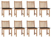 Zahradní židle s poduškami 8 ks masivní teak 3073149
