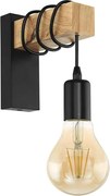 Toolight Toolight, nástěnná lampa 1xE27 APP972-1W LINE, černá-hnědá, OSW-03241