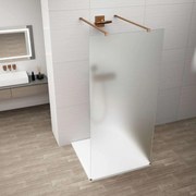 Polysan Esca - Sprchová stěna Walk-In 100x210 cm, Antidrop, matné sklo/měď mat ES1110-10